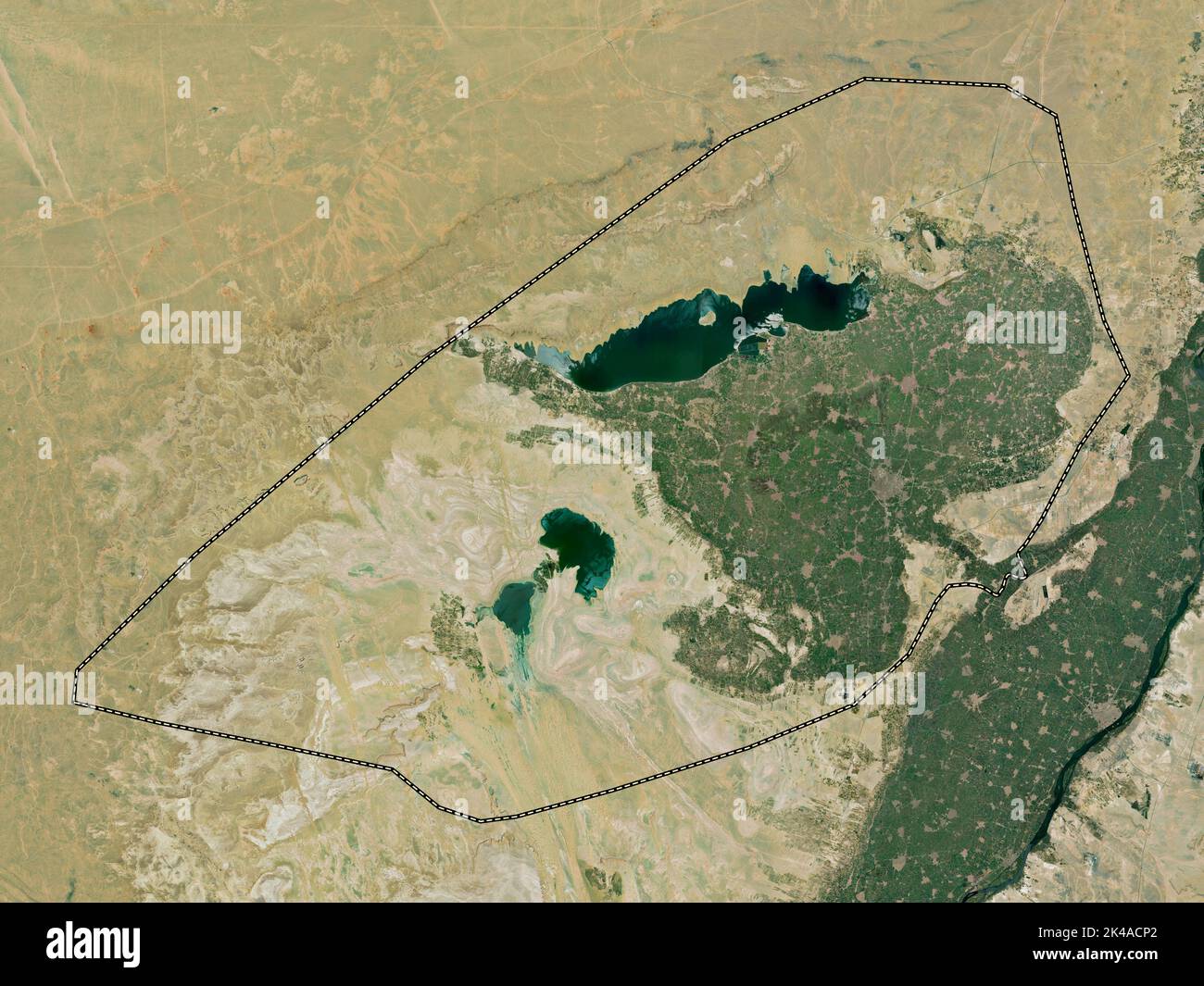 Al Fayyum, governorate of Egypt. High resolution satellite map Stock ...