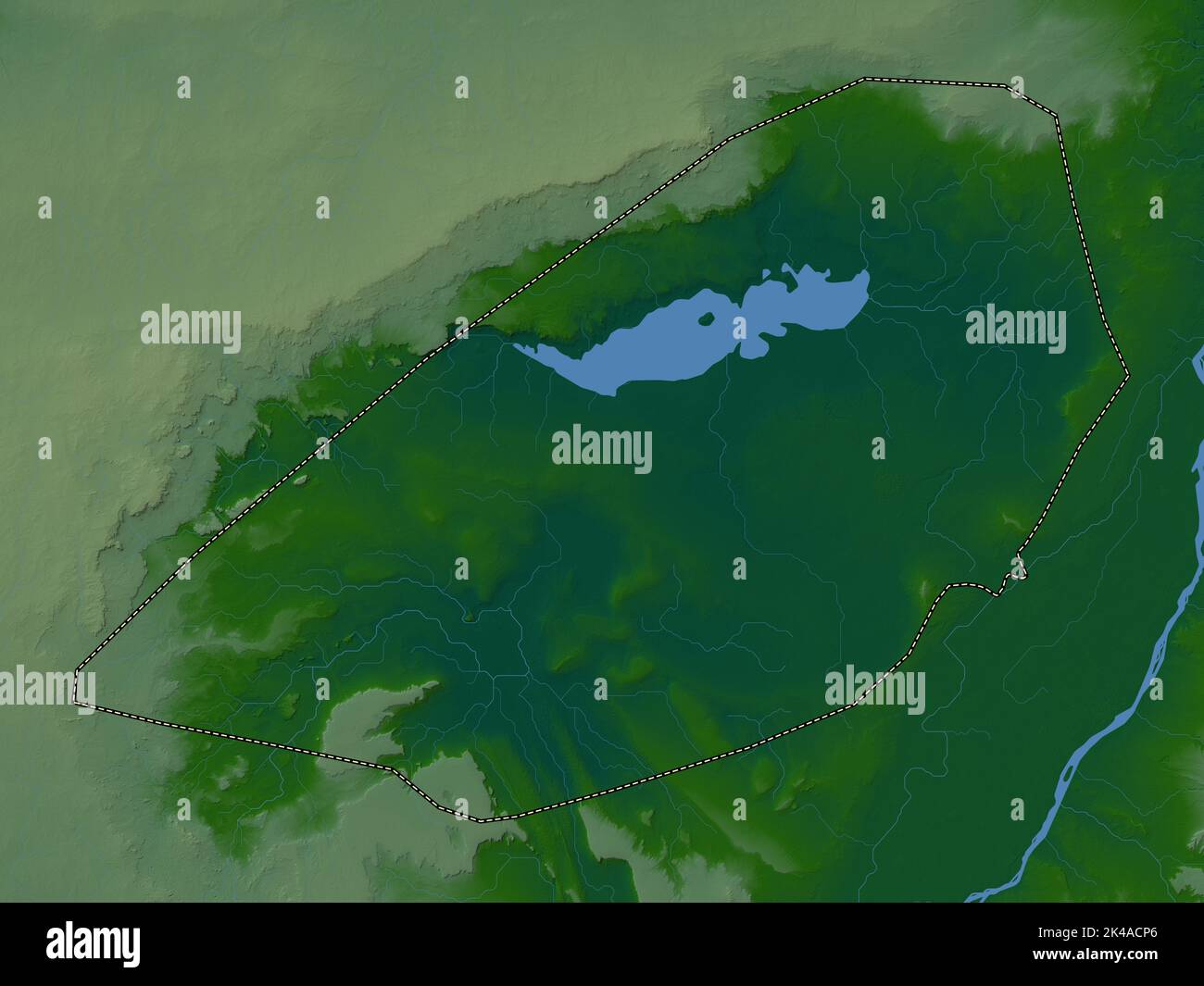 Al Fayyum, governorate of Egypt. Colored elevation map with lakes and ...