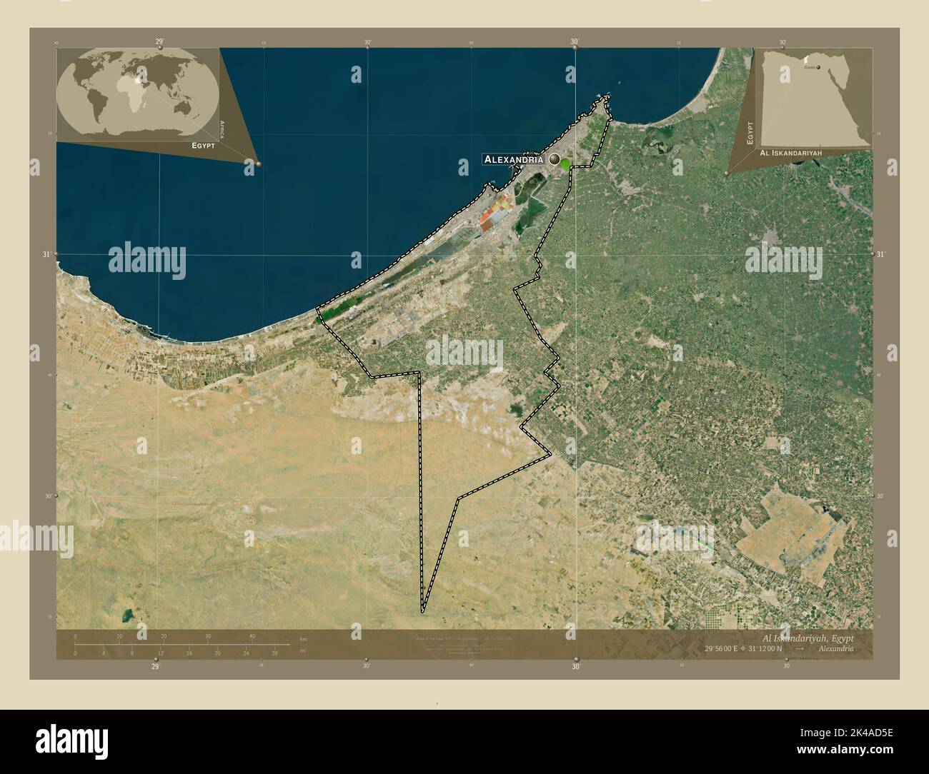 Al Iskandariyah, governorate of Egypt. High resolution satellite map ...