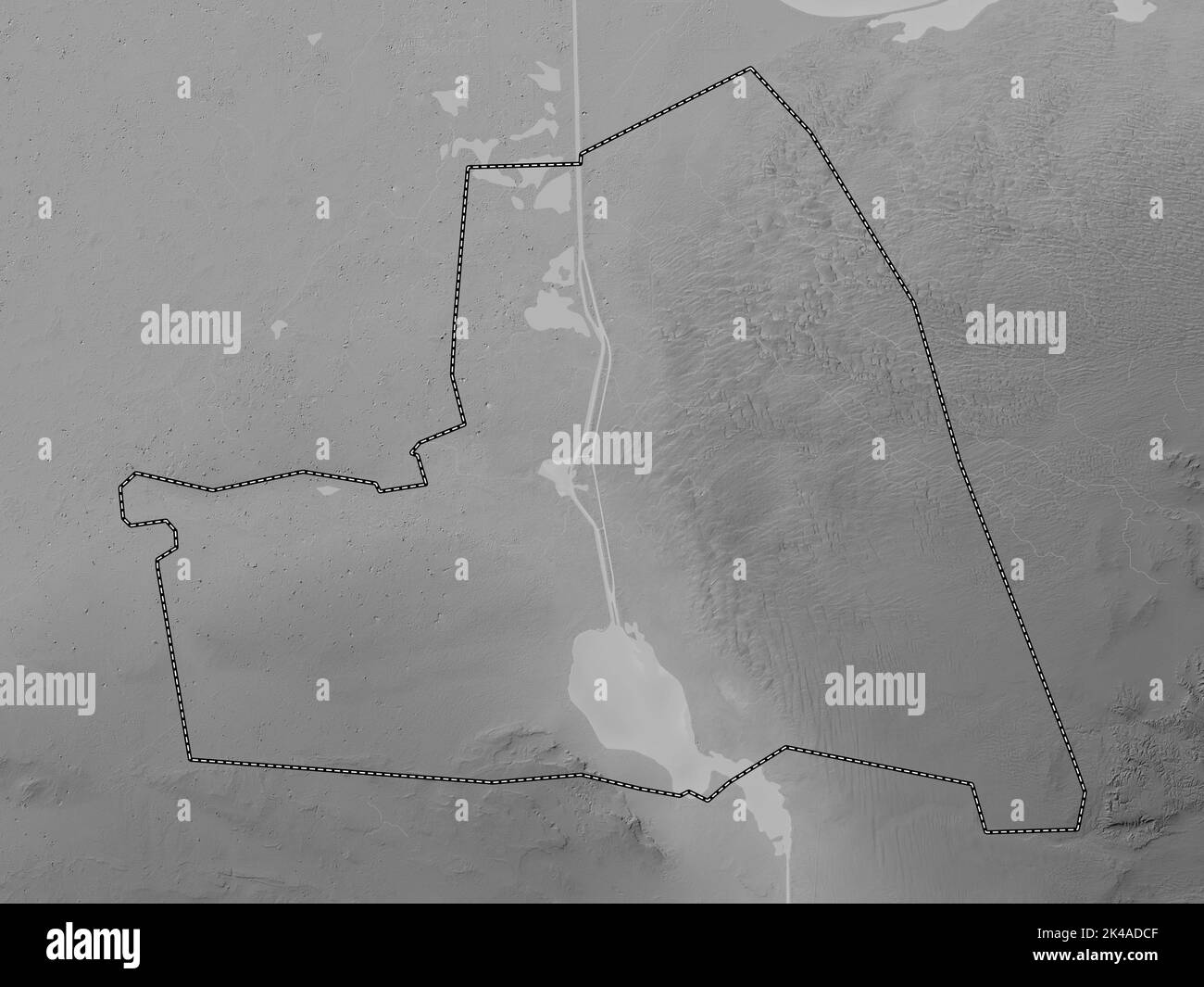 Al Isma`iliyah, governorate of Egypt. Grayscale elevation map with ...