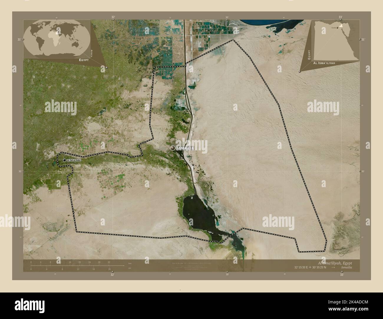 Al Isma`iliyah, governorate of Egypt. High resolution satellite map ...