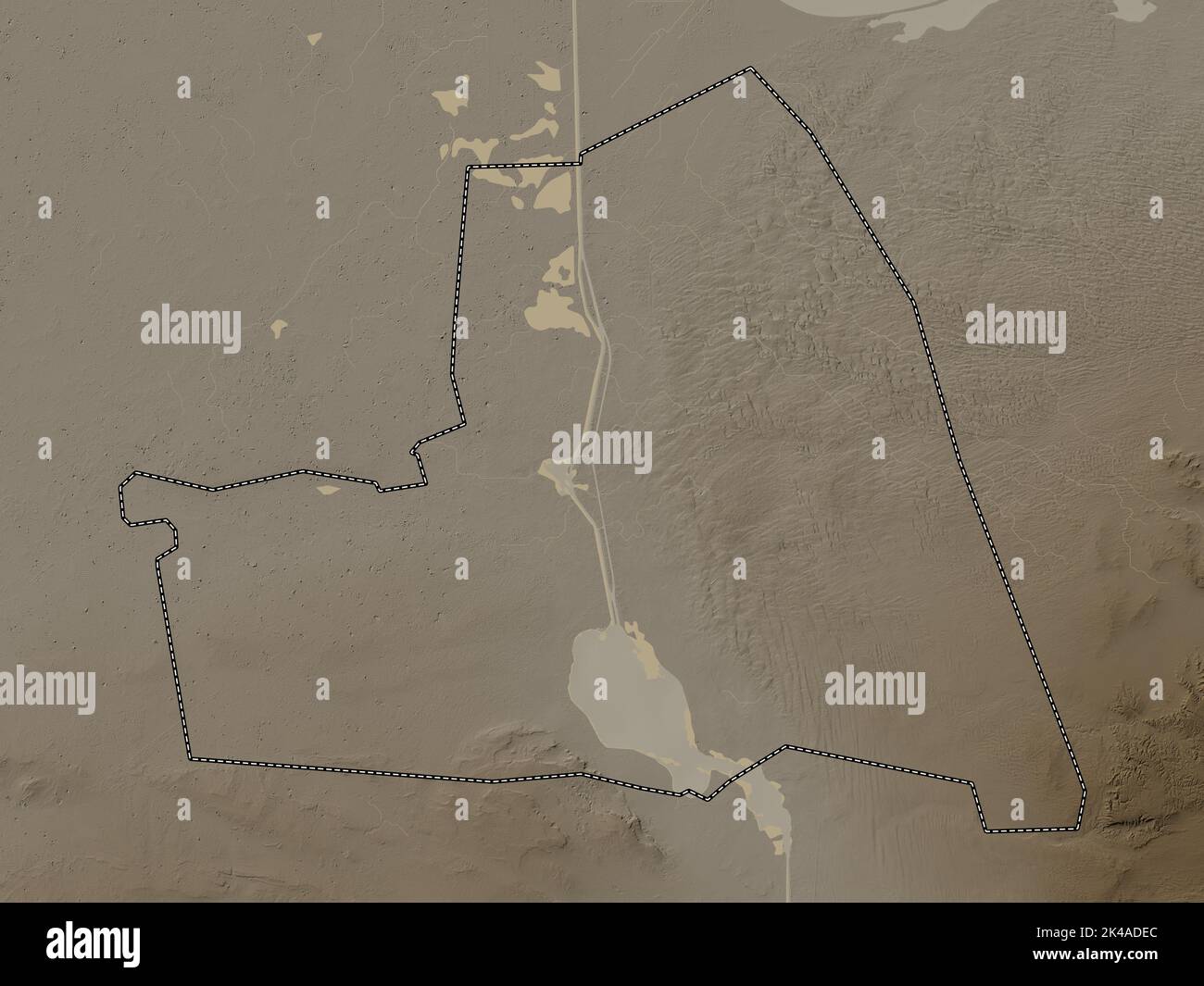 Al Isma`iliyah, governorate of Egypt. Elevation map colored in sepia ...