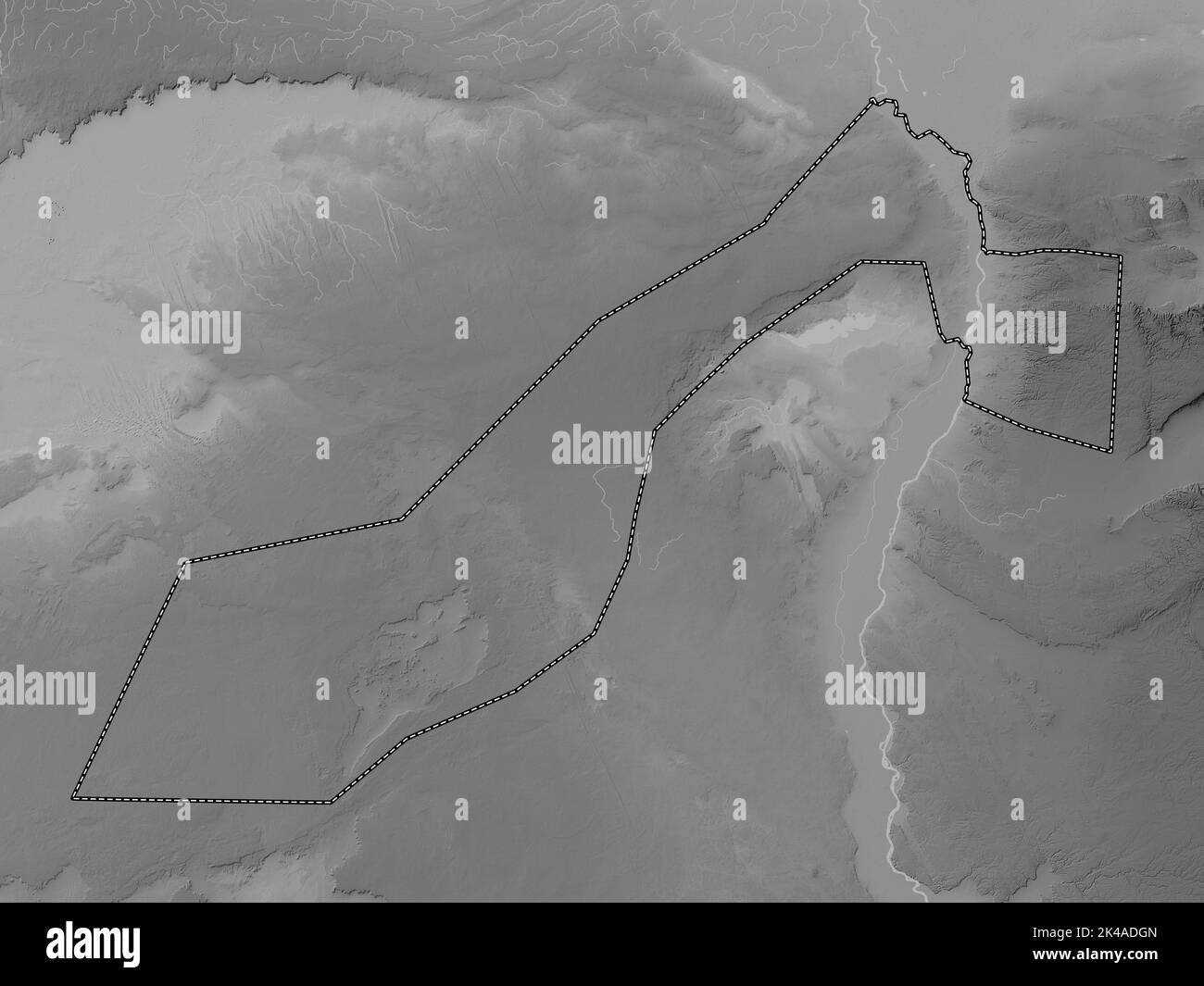 Al Jizah, governorate of Egypt. Grayscale elevation map with lakes and ...