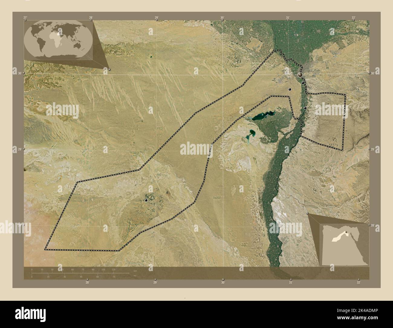 Al Jizah, governorate of Egypt. High resolution satellite map ...