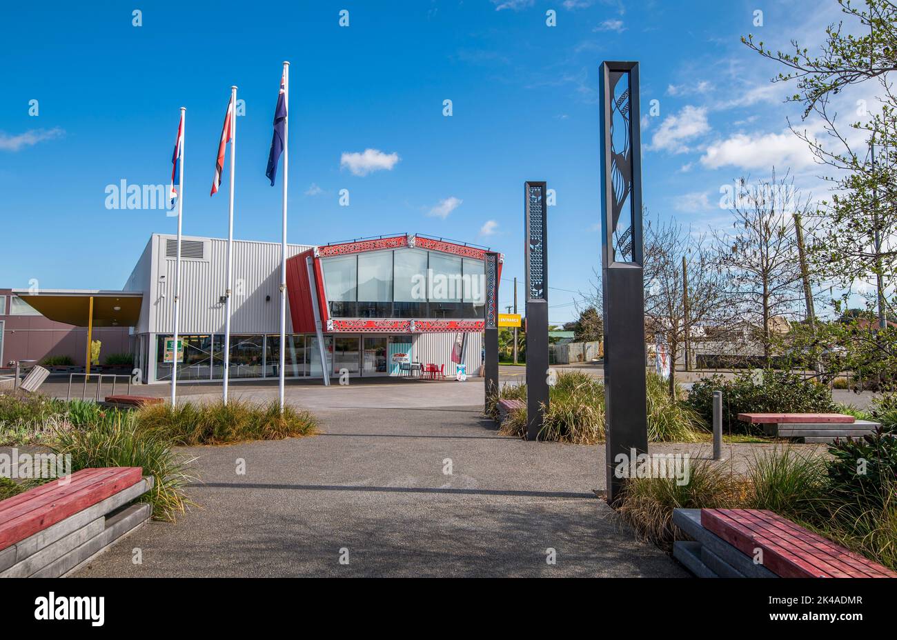 Foxton township in the Manawatu region of New Zealand with its iconic ...