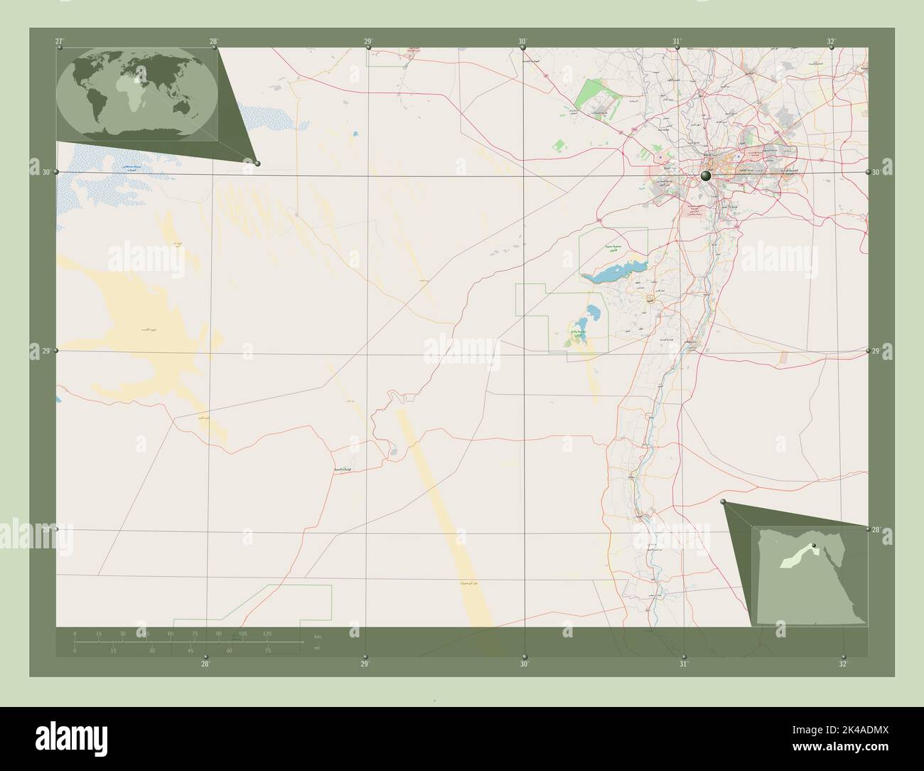 Al Jizah, governorate of Egypt. Open Street Map. Corner auxiliary ...