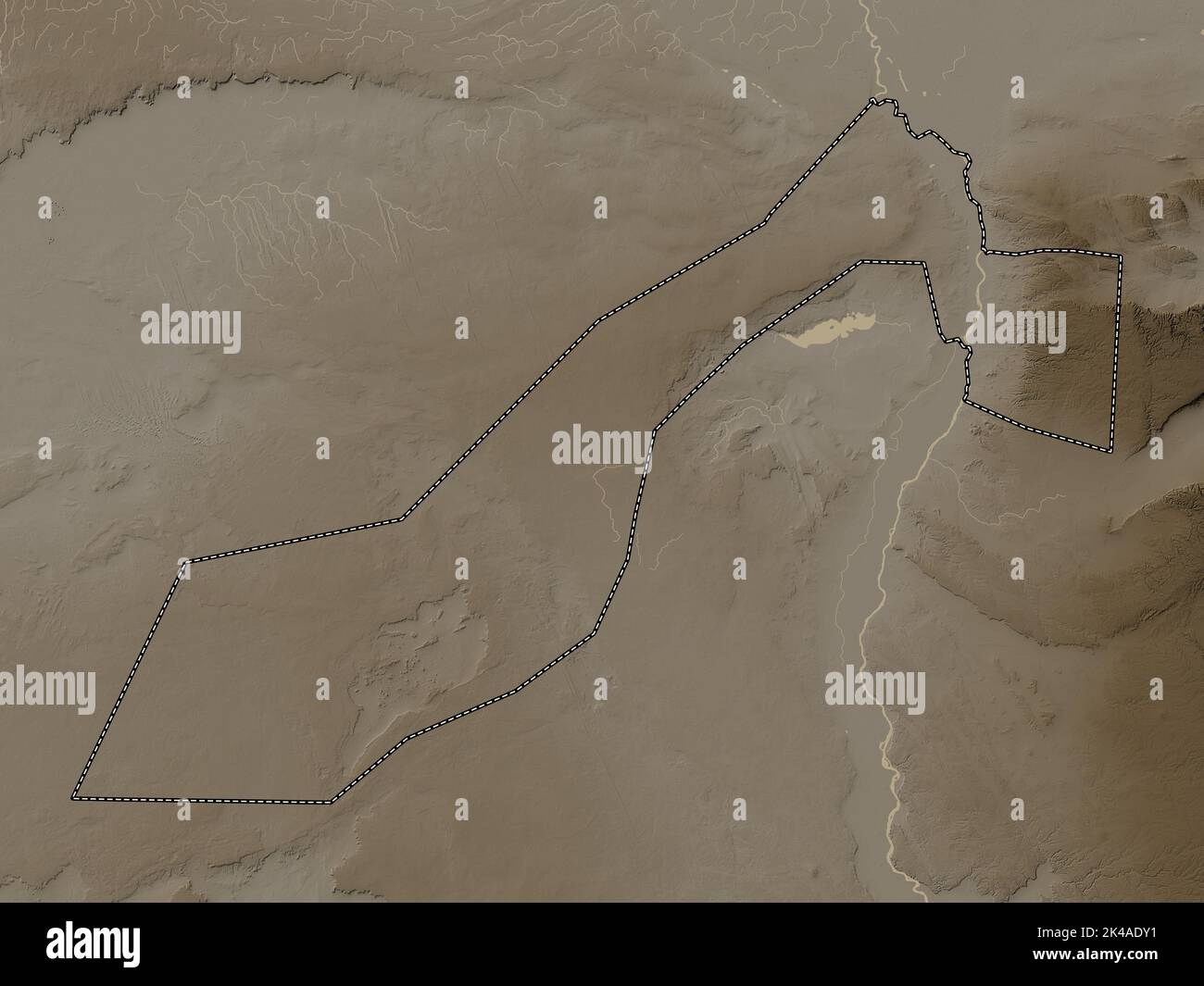 Al Jizah, governorate of Egypt. Elevation map colored in sepia tones ...
