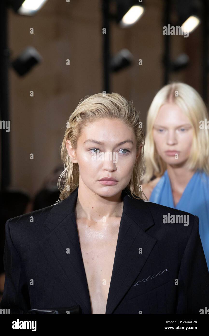 Model Gigi Hadid walks on the runway at the Victoria Beckham fashion ...