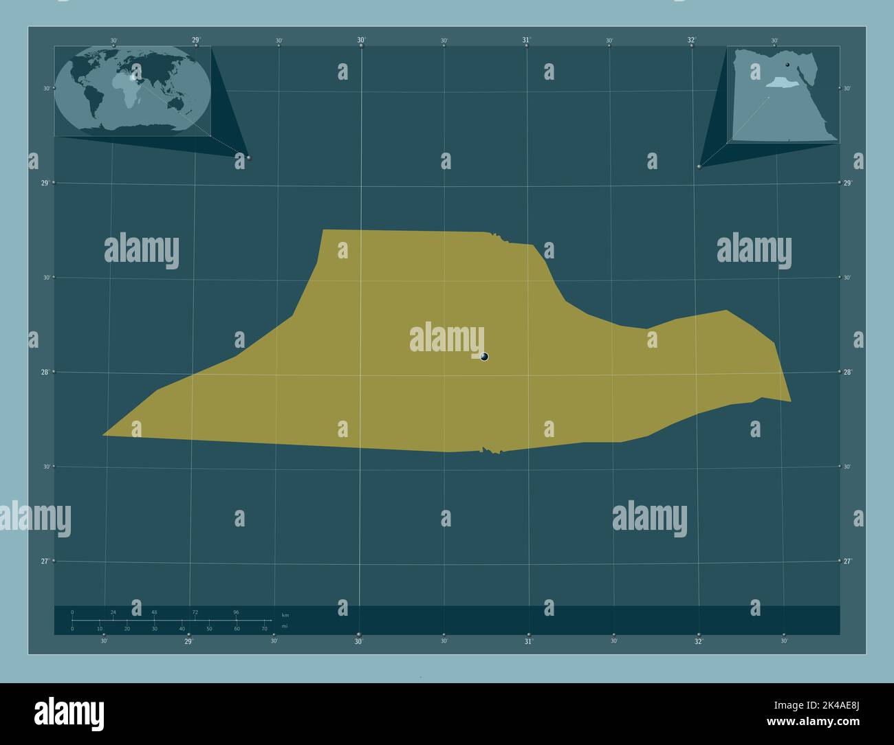 Al Minya, governorate of Egypt. Solid color shape. Corner auxiliary ...