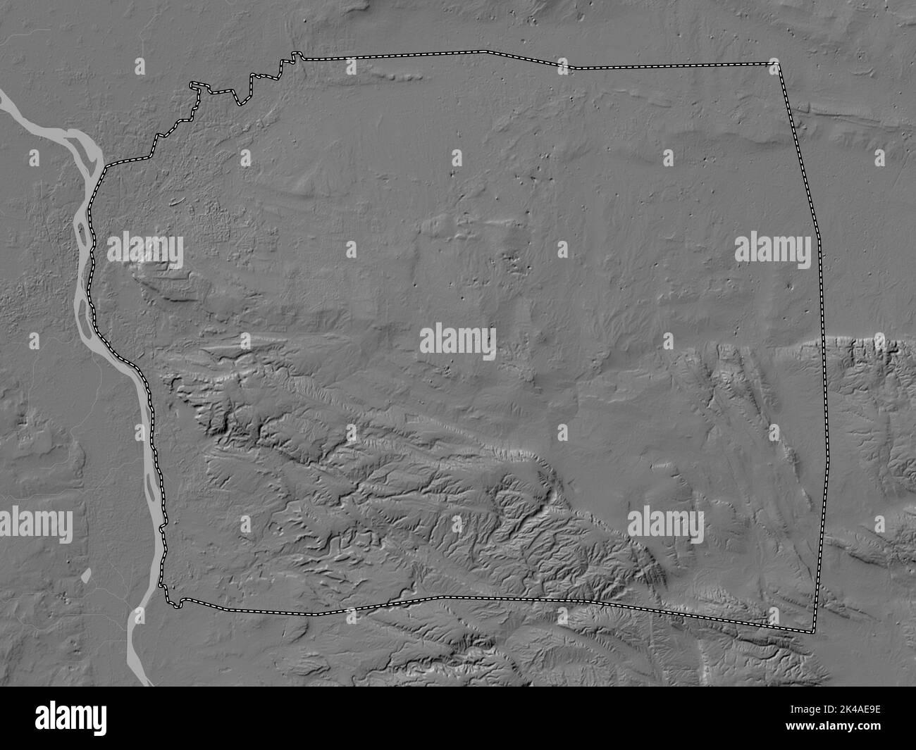 Al Qahirah, governorate of Egypt. Bilevel elevation map with lakes and ...