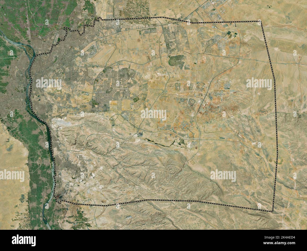 Al Qahirah, governorate of Egypt. High resolution satellite map Stock ...
