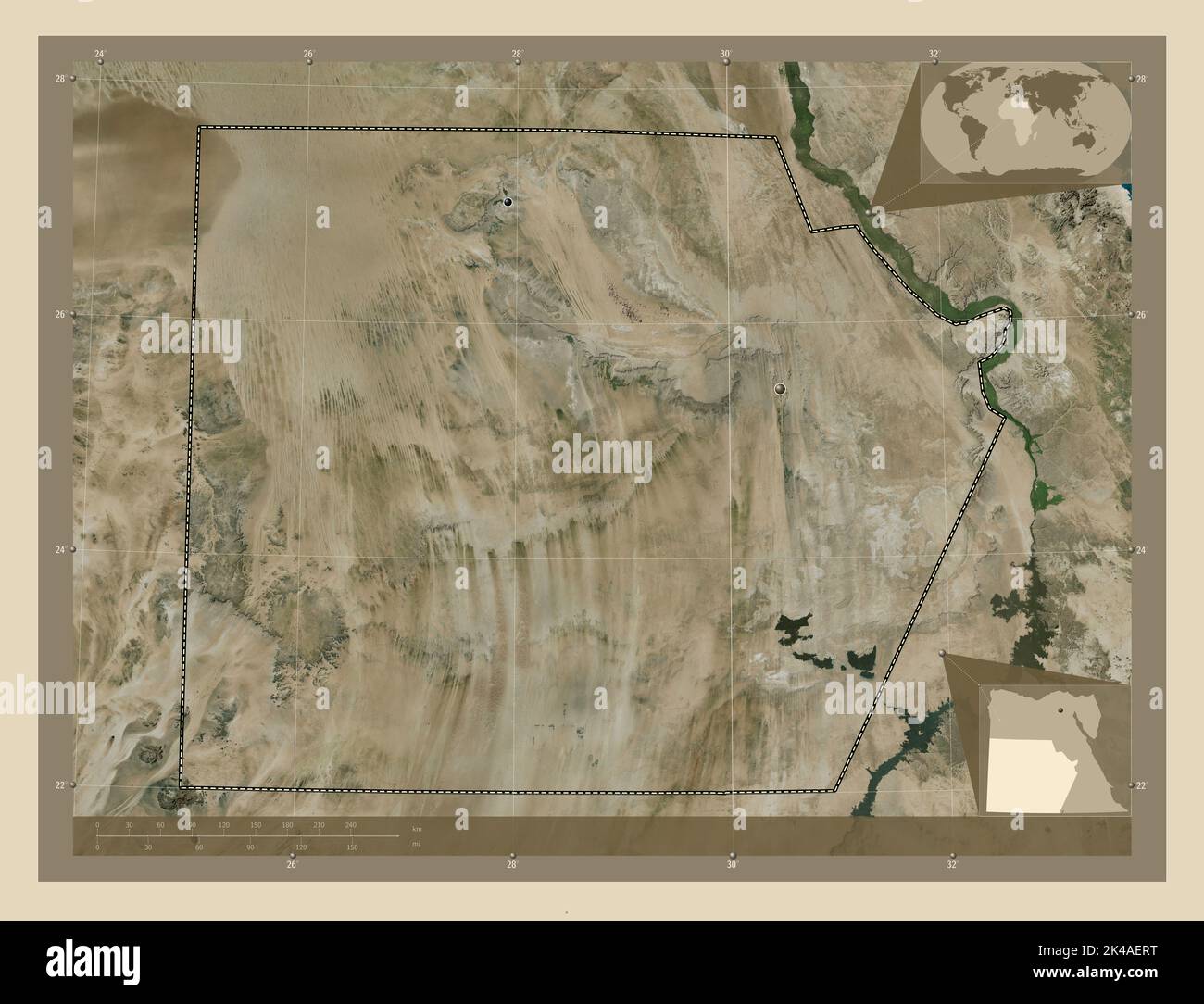 Al Wadi al Jadid, governorate of Egypt. High resolution satellite map ...