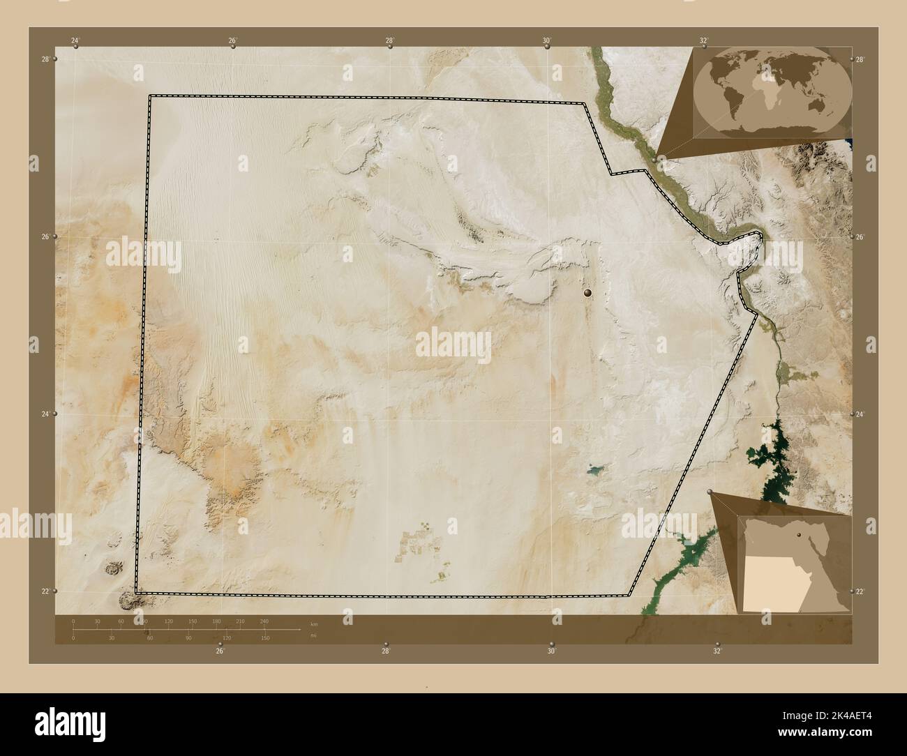 Al Wadi al Jadid, governorate of Egypt. Low resolution satellite map ...