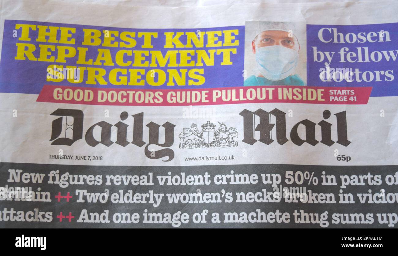 Daily mail newspaper from UK Stock Photo - Alamy