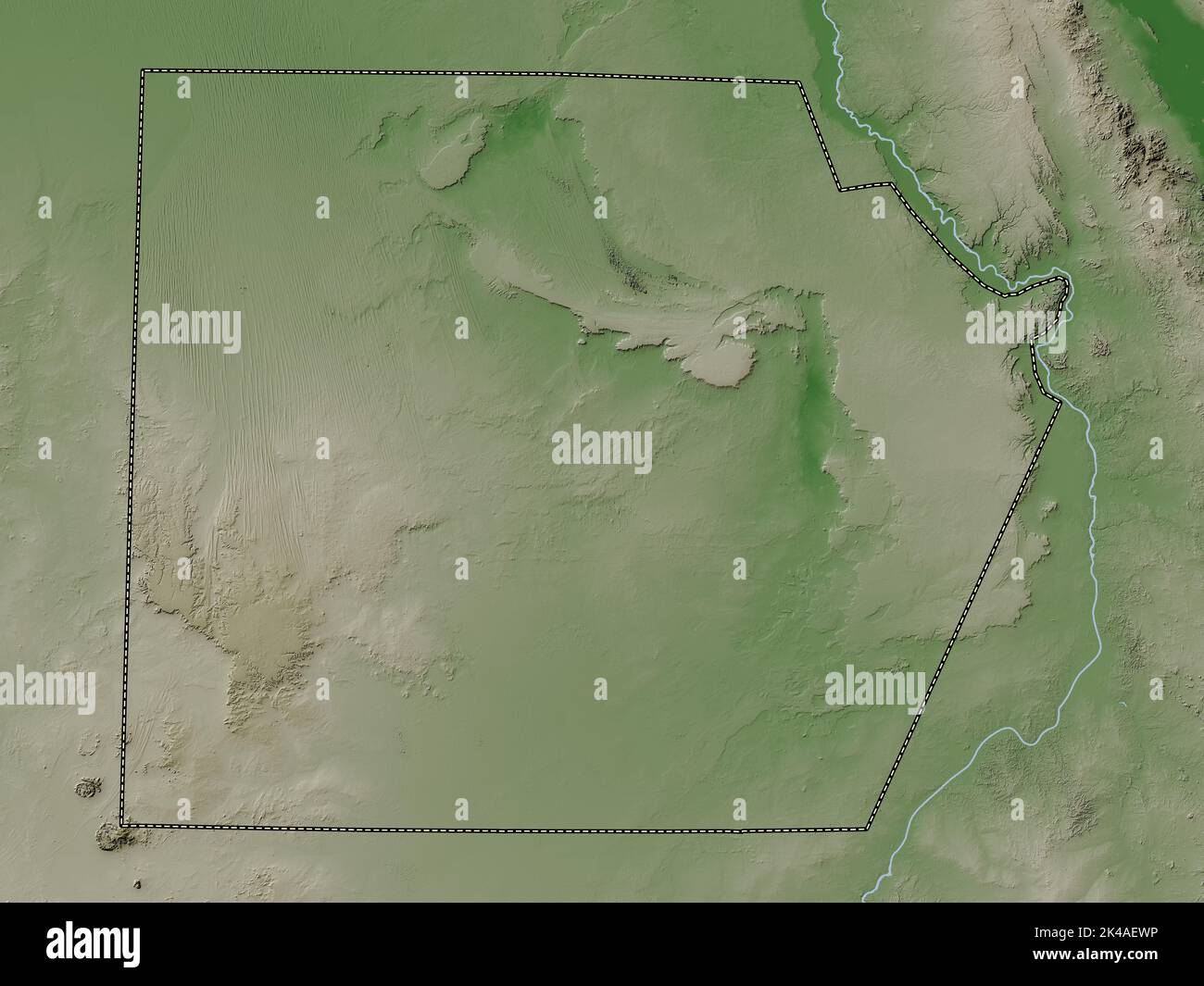 Al Wadi al Jadid, governorate of Egypt. Elevation map colored in wiki ...