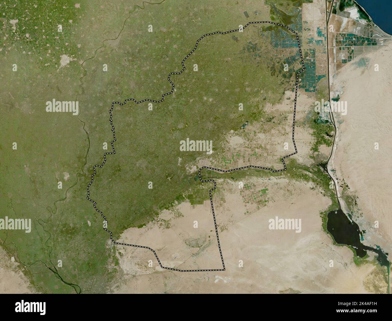 Ash Sharqiyah, governorate of Egypt. High resolution satellite map ...