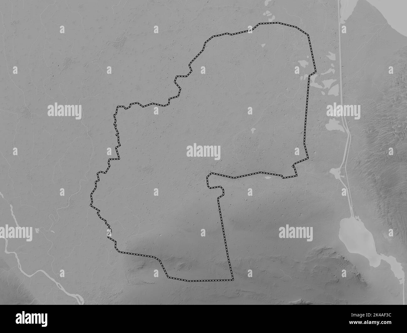 Ash Sharqiyah, governorate of Egypt. Grayscale elevation map with lakes ...