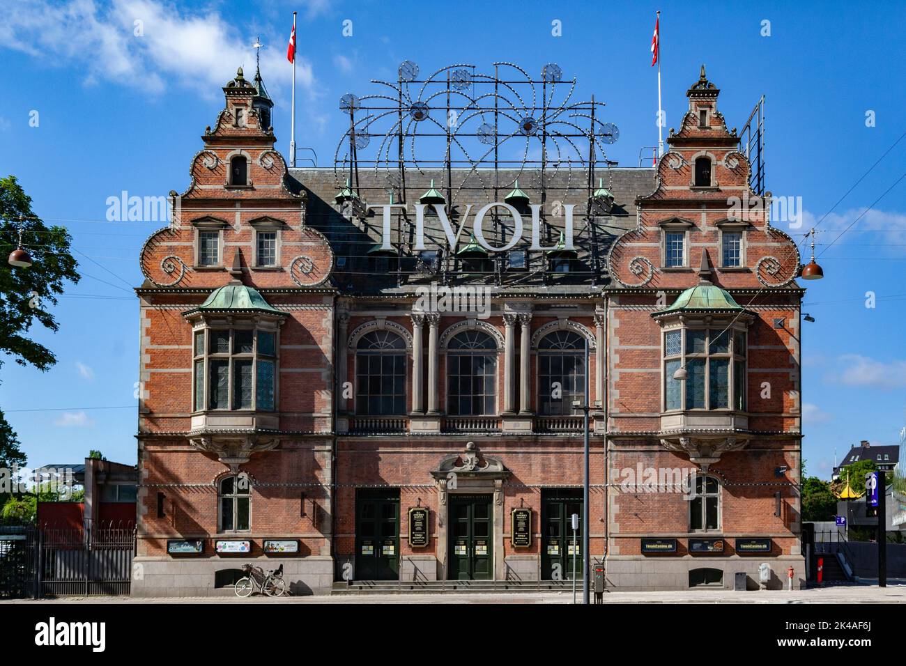 The facade of the building of Tivoli park in Copenhagen, Denmark Stock ...
