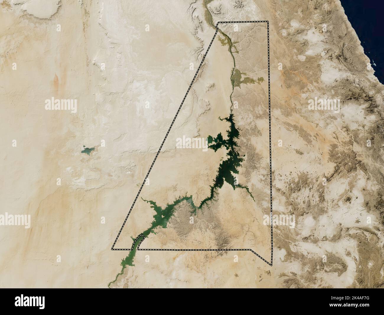 Aswan, governorate of Egypt. Low resolution satellite map Stock Photo ...
