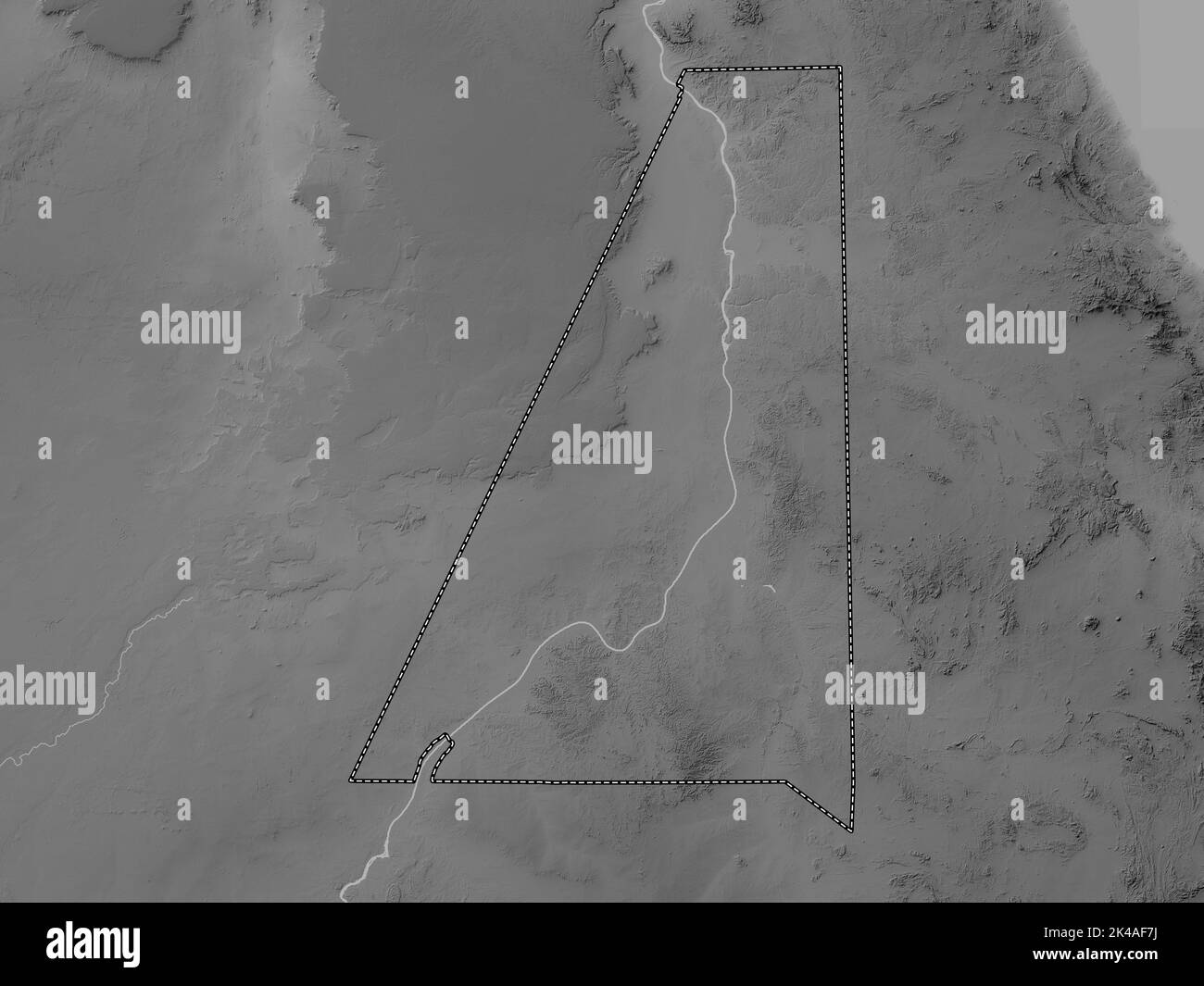 Aswan, governorate of Egypt. Grayscale elevation map with lakes and ...