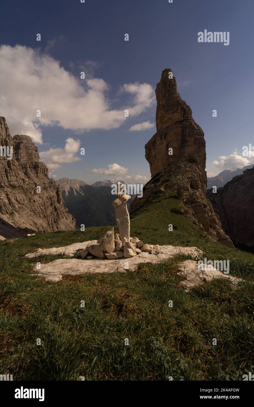 The fabulous rock formations on Campanile di Val Montanaia mountain ...