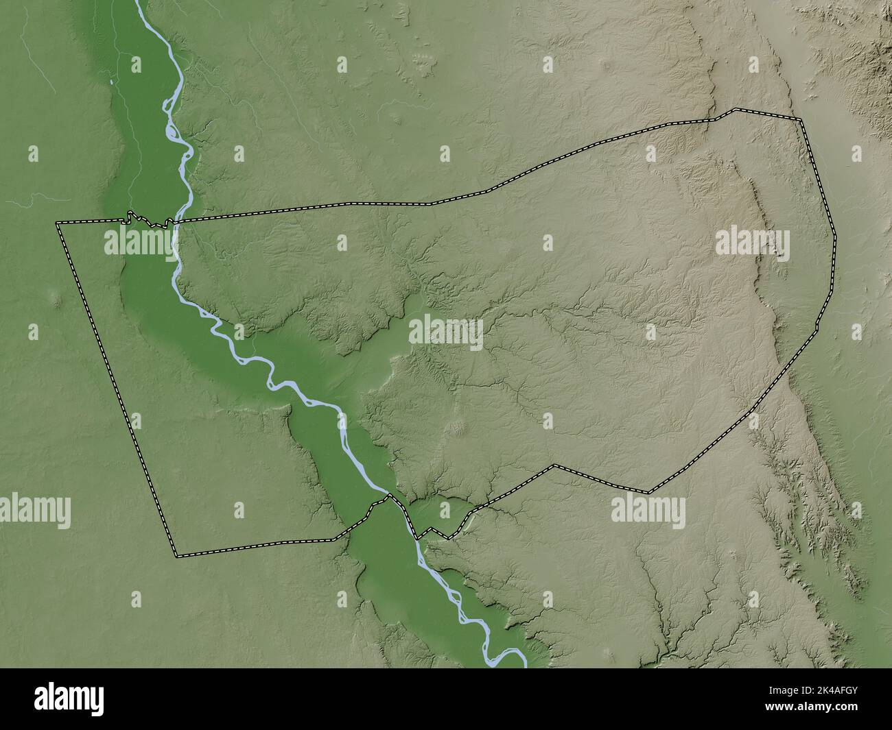 Asyut, governorate of Egypt. Elevation map colored in wiki style with ...