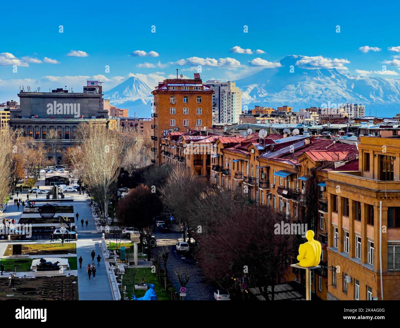 The beautiful buildings of Yerevan at Cascade Complex, Armenia Stock ...