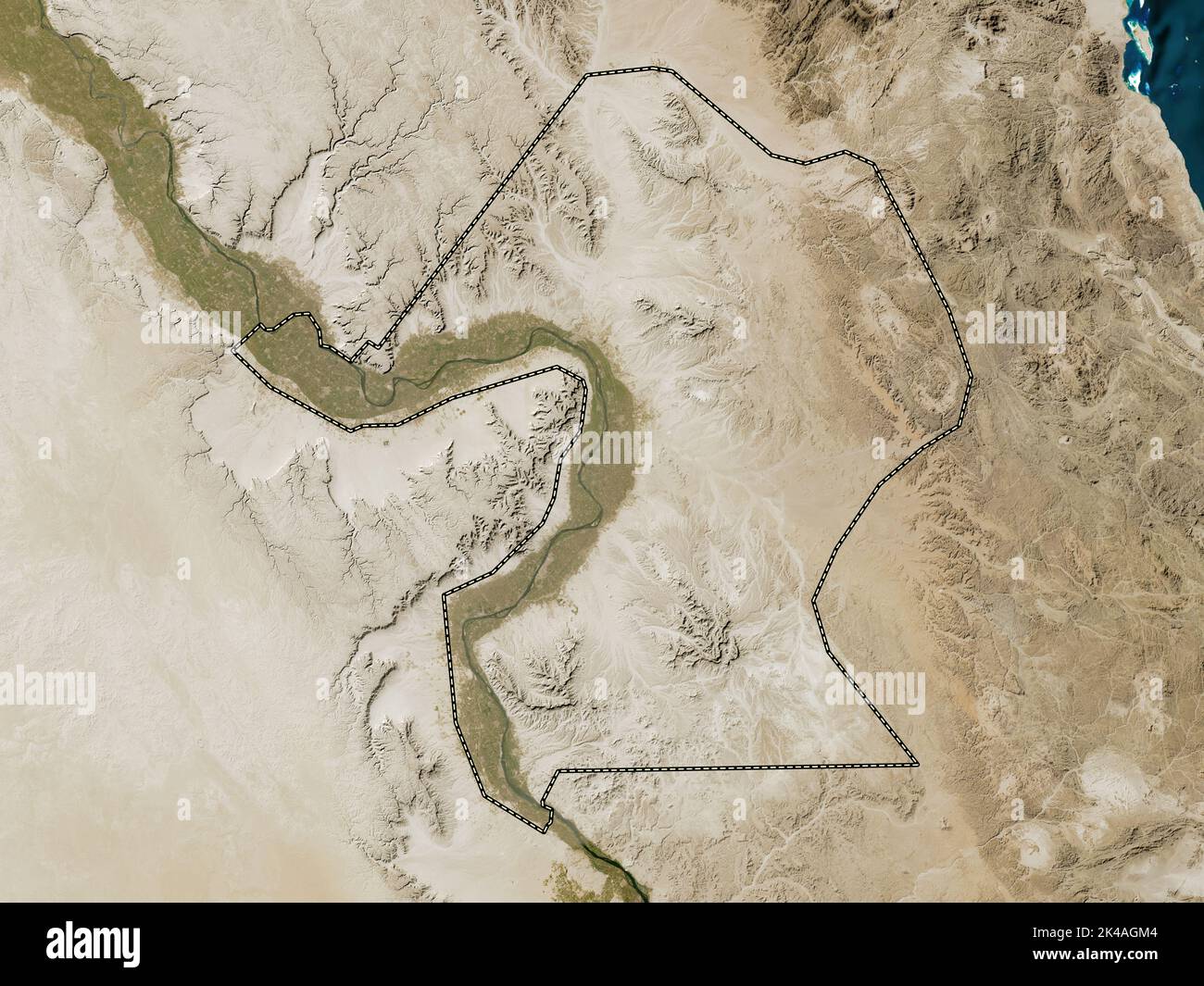 Qina, governorate of Egypt. Low resolution satellite map Stock Photo ...