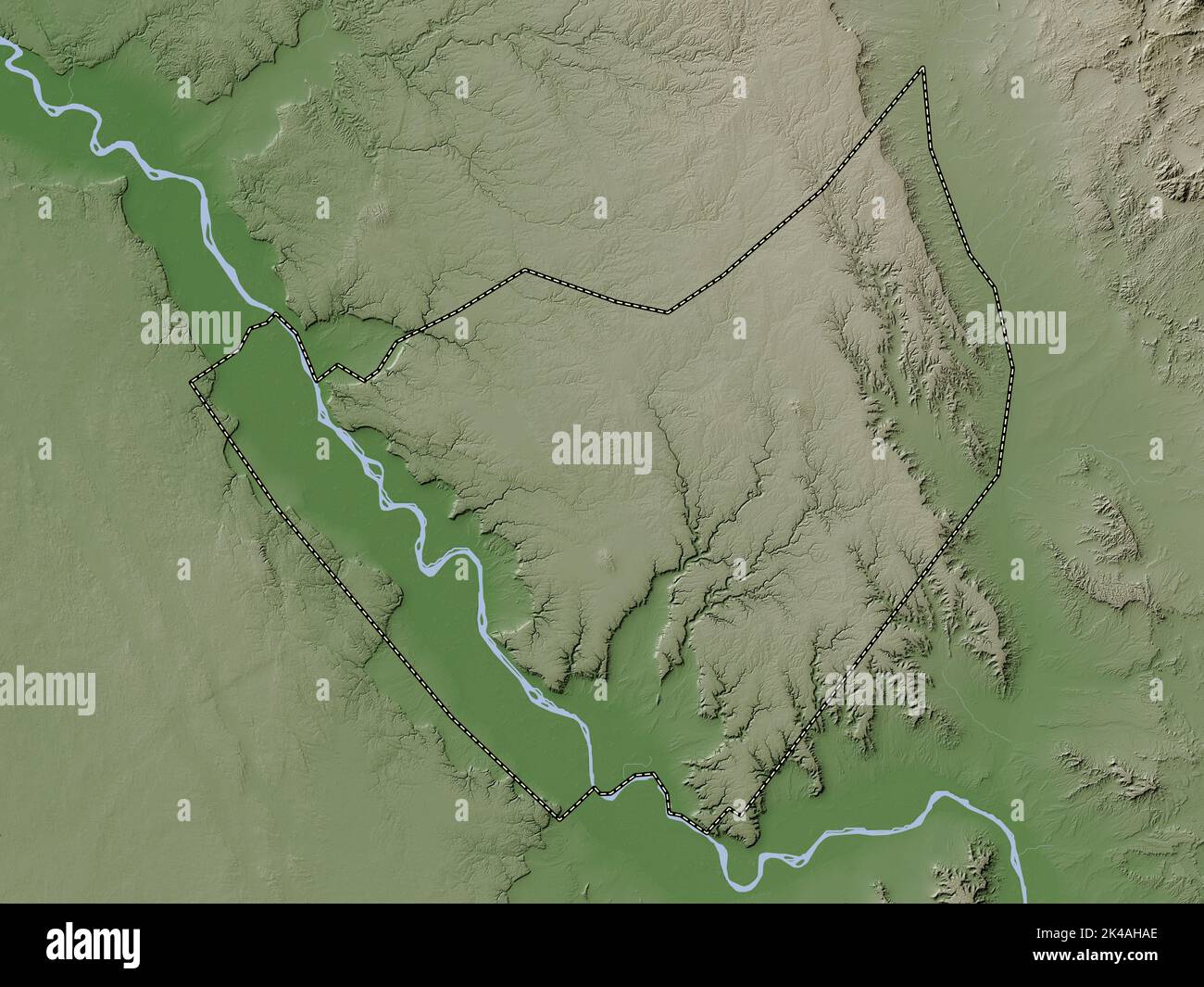 Suhaj, governorate of Egypt. Elevation map colored in wiki style with ...