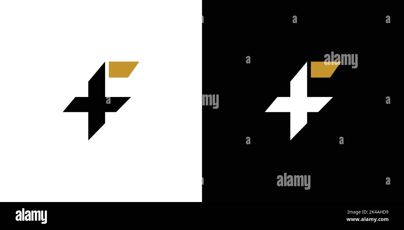 A vector of a monogram logo, made up of the F letter and cross ...