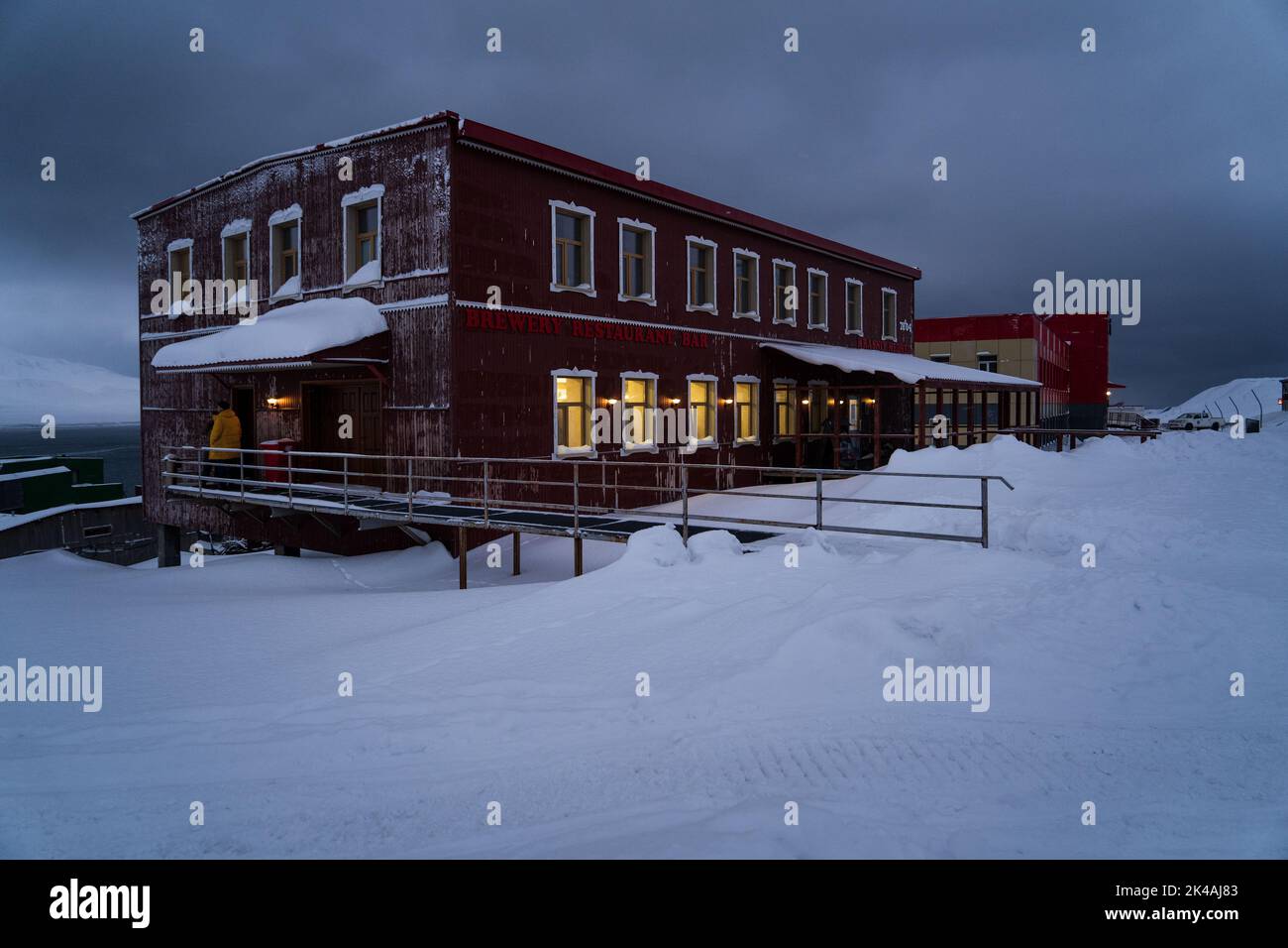Barentsburg on a cold, gloomy Winter day, Svalbard Stock Photo - Alamy