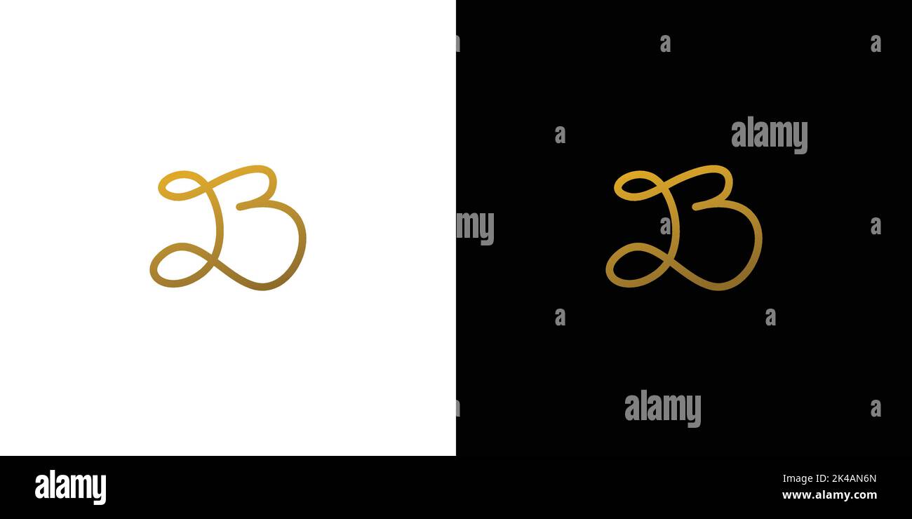 A vector of a golden monogram logo made up of B and L combination Stock ...