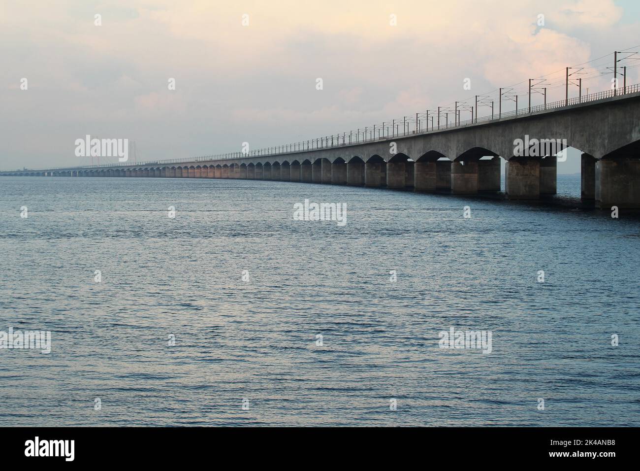 Motorway bridge across the Great Belt from Denmark to Sweden ...