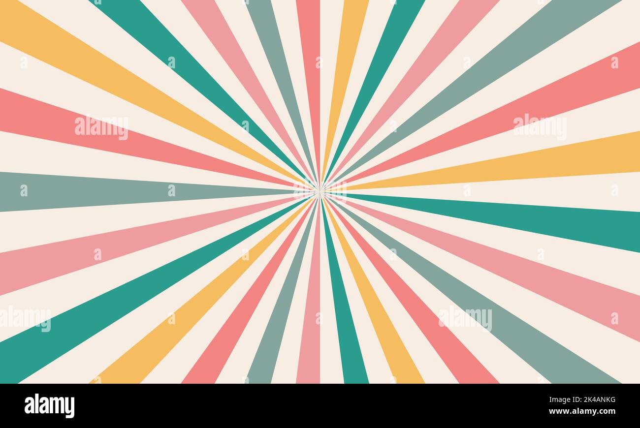 A graphic design of a wallpaper with colorful stripes centered at one ...