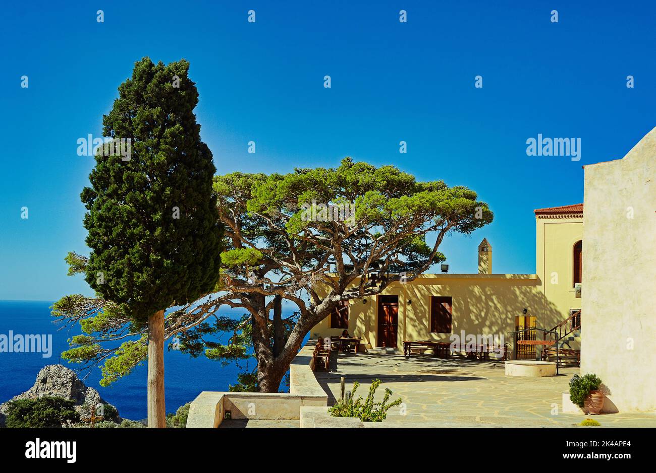Preveli Monastery, Sea View, South Coast Crete, Greece Stock Photo - Alamy