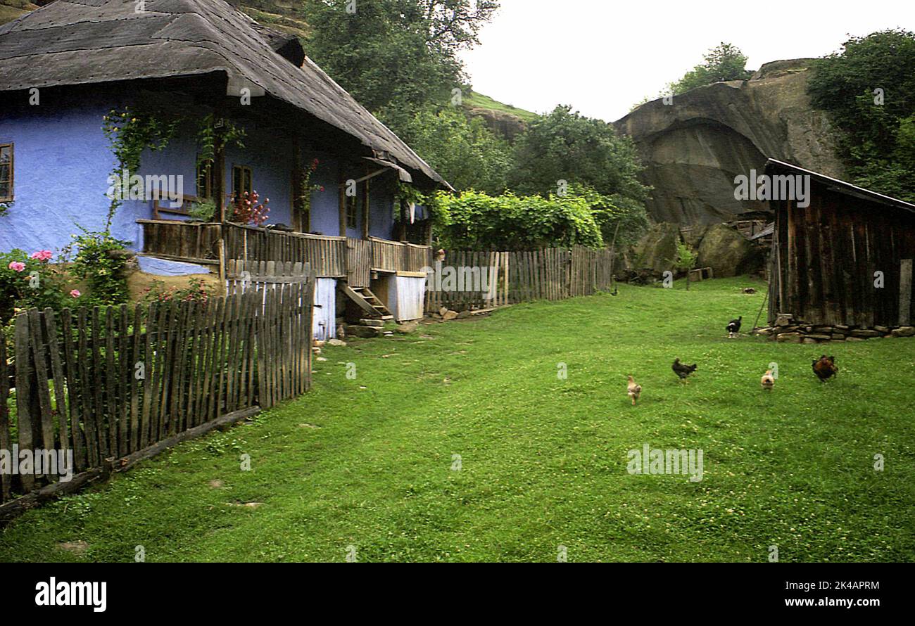 Corbi, Arges County, Romania, approx. 2002. Picturesque homestead with ...