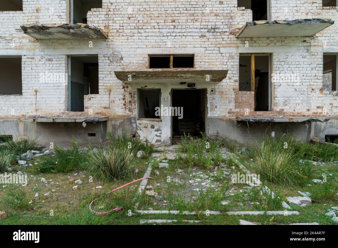 Abandoned and unfinished residential Soviet apartment buildings in ...