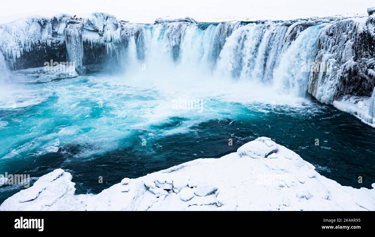 Drone shot godafoss waterfall hi-res stock photography and images - Alamy