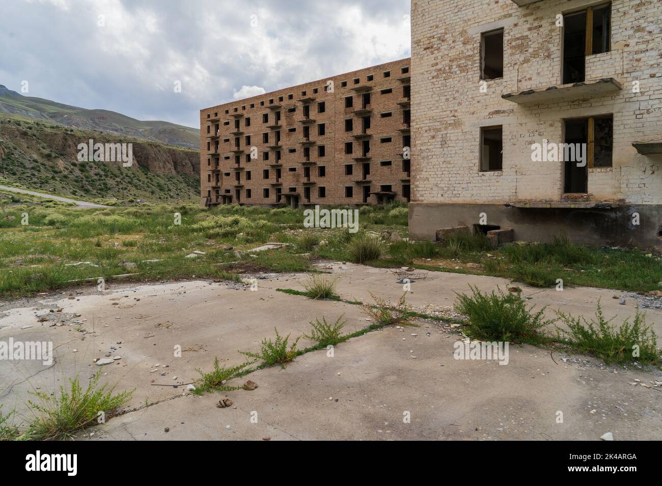 Desolate concrete buildings abandoned mining hi-res stock photography ...