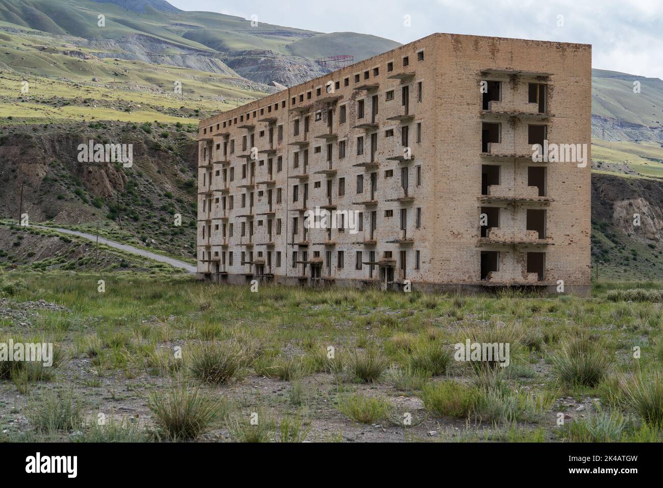 Abandoned and unfinished residential Soviet apartment buildings in ...