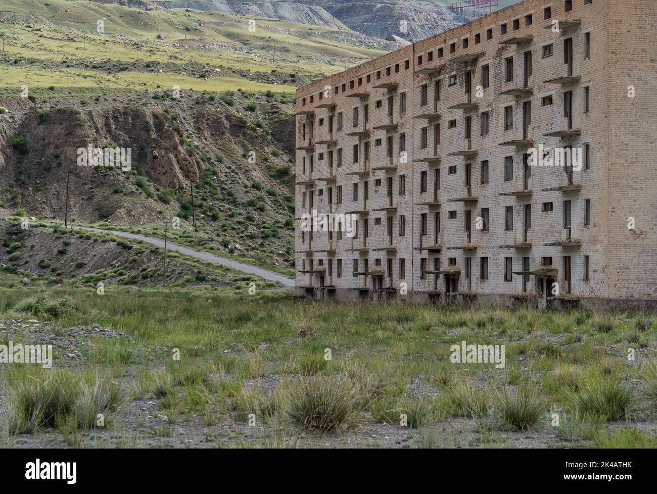 Abandoned and unfinished residential Soviet apartment buildings in ...