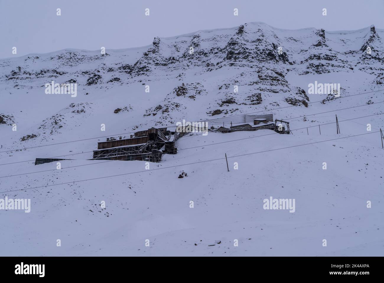 Christmas Father Santa abandoned coal mine above Nybyen, Longyearbyen ...
