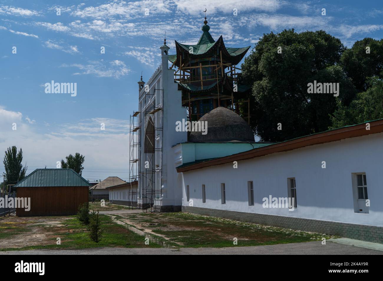 Entrance gate to Chinese Dungan Uyghur Mosque in Zharkent, Kazakhstan ...