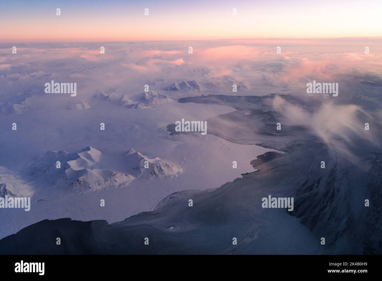 Unique aerial photos of frozen snowy winter landscape of Svalbard ...
