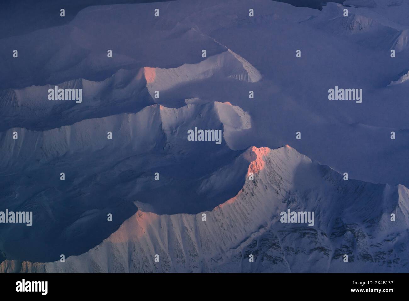Unique aerial photos of frozen snowy winter landscape of Svalbard ...