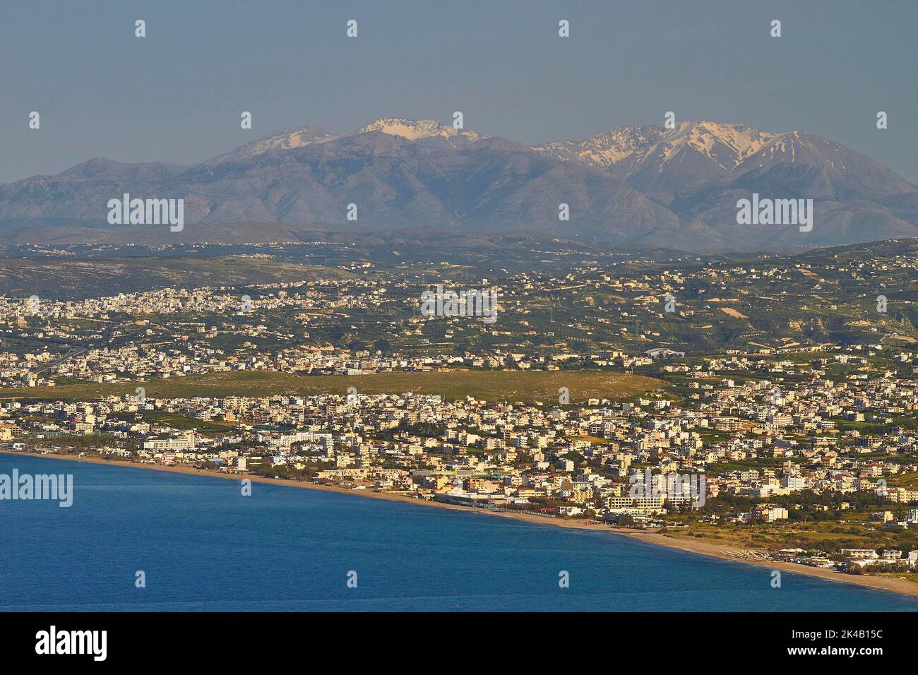 Panorama shot, overview, Dikte massif, snow-capped mountains, sea of ...