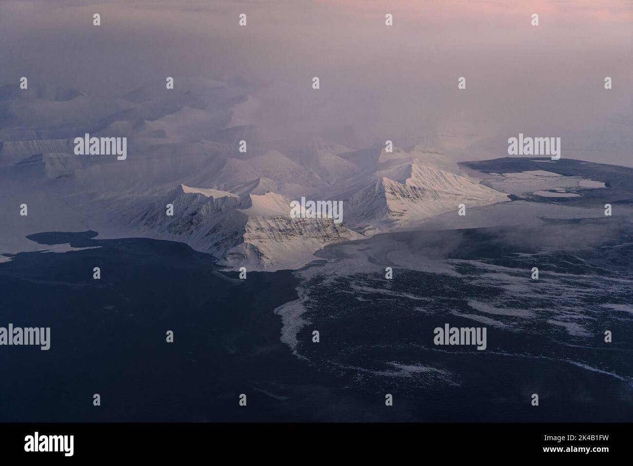 Unique aerial photos of frozen snowy winter landscape of Svalbard ...