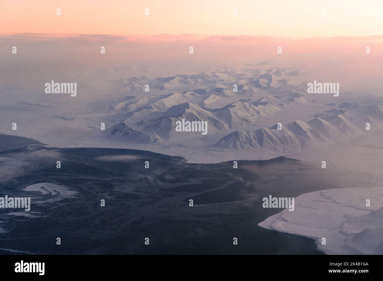 Unique aerial photos of frozen snowy winter landscape of Svalbard ...