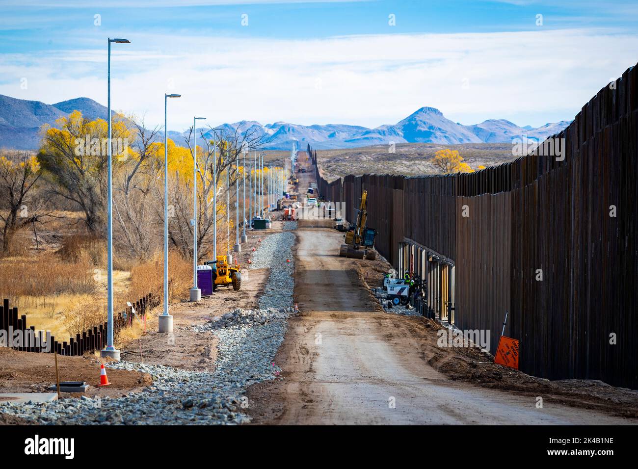Recently constructed panels at the new border wall system project east ...