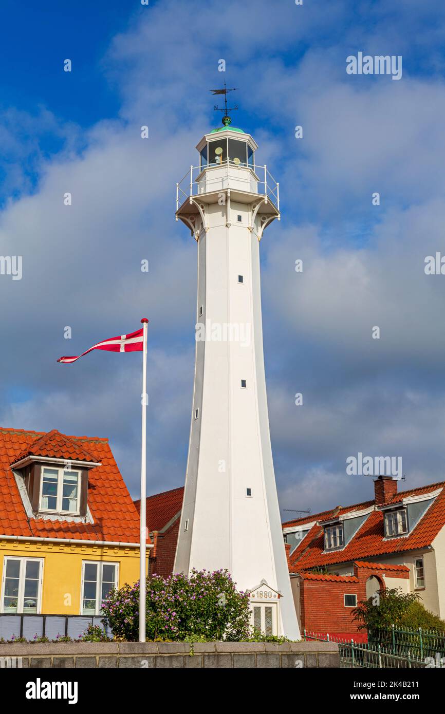 Ronne Lighthouse,Ronne Port,Bornholm Island, Denmark, Europe Stock ...